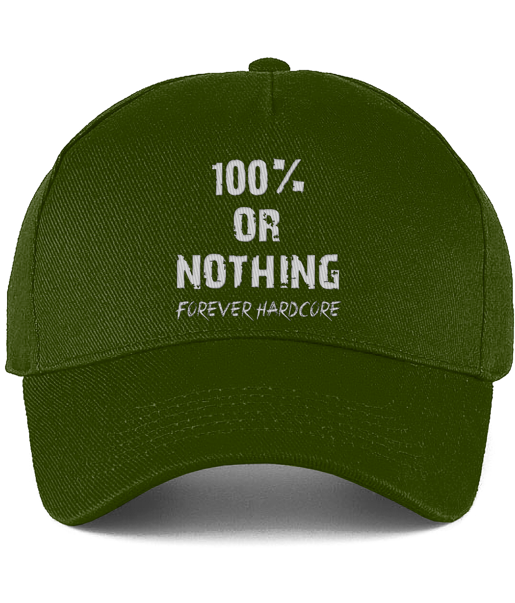 Official 100% or Nothing Forever Hardcore Classic Cap [Olive Green ...